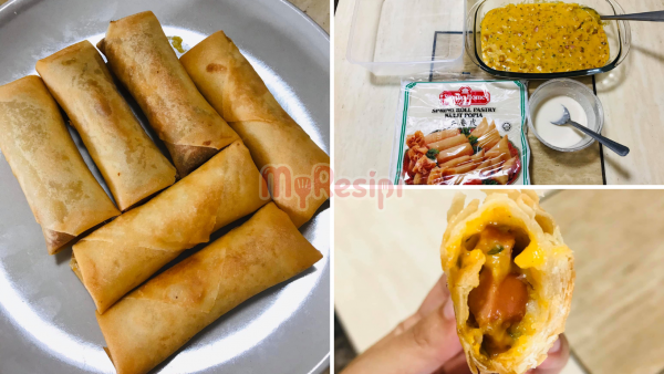 Creamy Cheesy Popia Carbonara Homemade, Luar Rangup Inti Dalam Likat ...