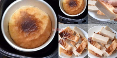 Kuih Bengkang Tepung Beras Sukat Guna Cawan, Bakar Dalam Air Fryer...
