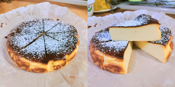 Burnt Cheesecake Strawberry Yogurt Guna Air Fryer, 20 Minit Siap Bakar