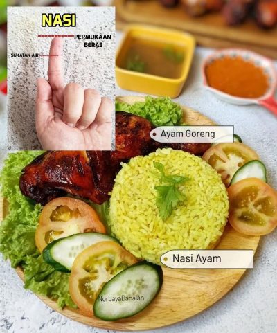 Cara Sukat Air Guna Jari Untuk Masak Nasi, Pulut Dan Bubur