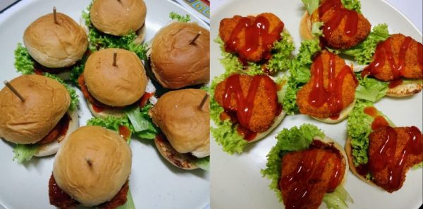 Mini Burger Guna Nugget Yang Kecil Comel, Modal RM50 Je!