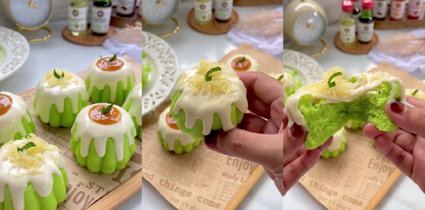 Kek Pandan Mini Cheese Ikut Sukatan Cawan, Satu Adunan Dapat 15 Biji