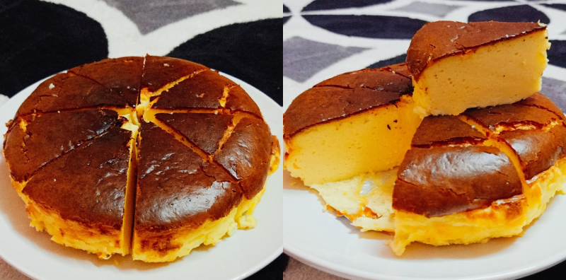 Resepi Burnt Cheesecake, Bakar Guna Air Fryer Tapi Cantik Elok Hasilnya