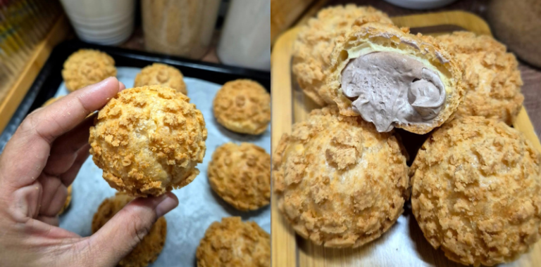 Resepi Japanese Cream Puff Inti Coklat, Bila Gigit Rasa Rangup & Gebu!
