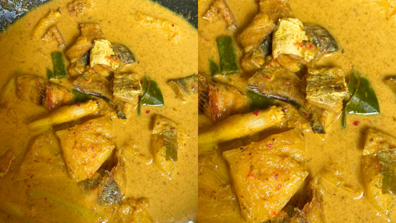 Gulai Lemak Ikan Masin & Nanas, Resipi Ini Dijamin Buat Terliur!