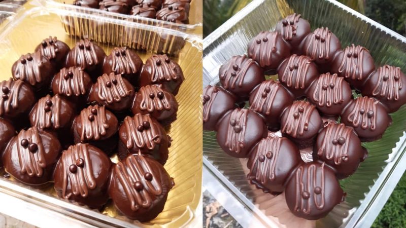 Kek Coklat Moist Mini Guna Acuan Lompang, Hasil Comel Lote!
