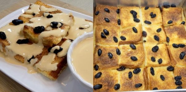 Puding Roti Bakar Mudah & Sedap, Siap Dengan Kuah Kastard Meleleh!