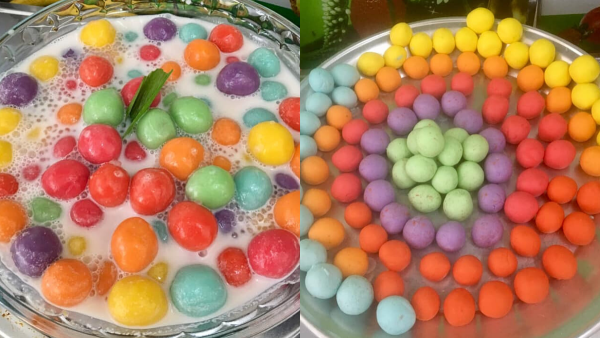Bubur Candil Pelangi, Bebola Kenyal & Kuah Santan Lemak Manis