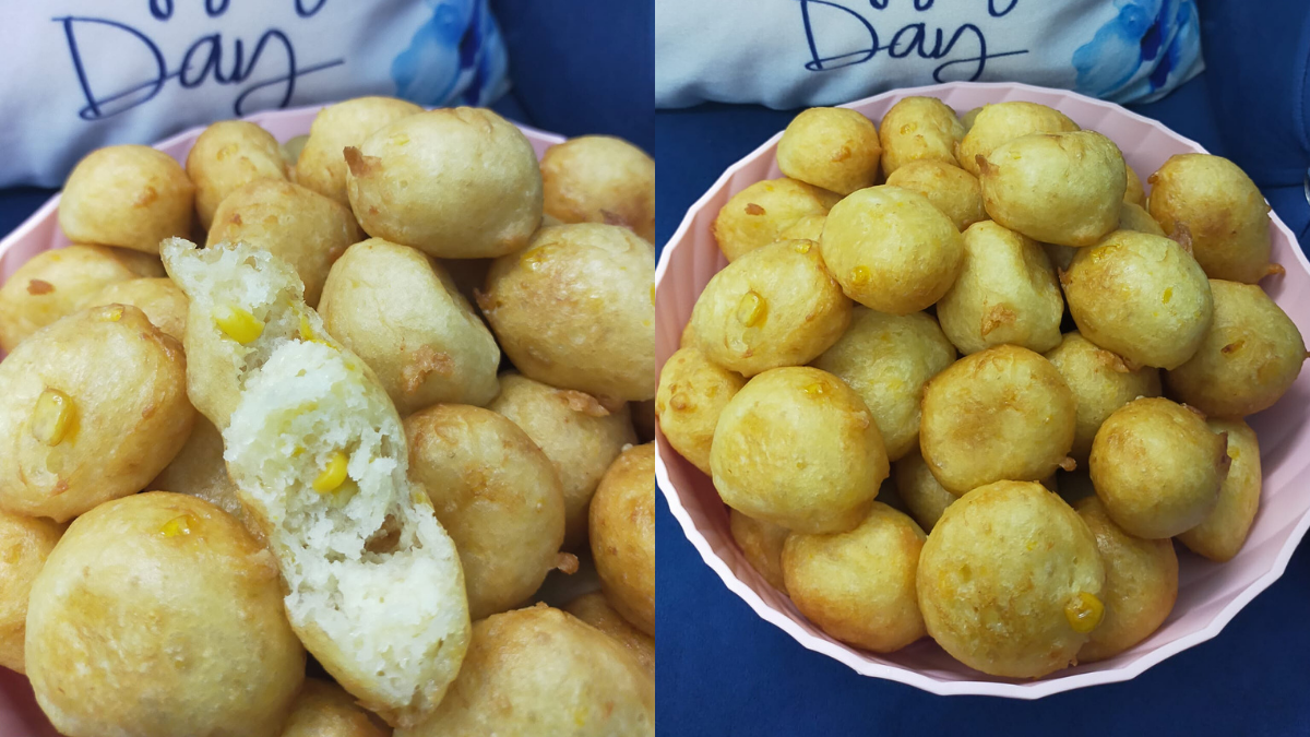 Cekodok Jagung Lemak Manis, Tak Guna Air Panas Pun Kembung Elok!