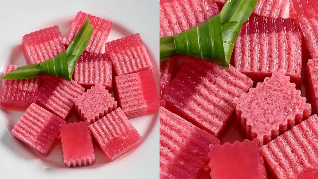 Agar Agar Santan Sirap Ros, Cantik Berlapis & Manis Berlemak!