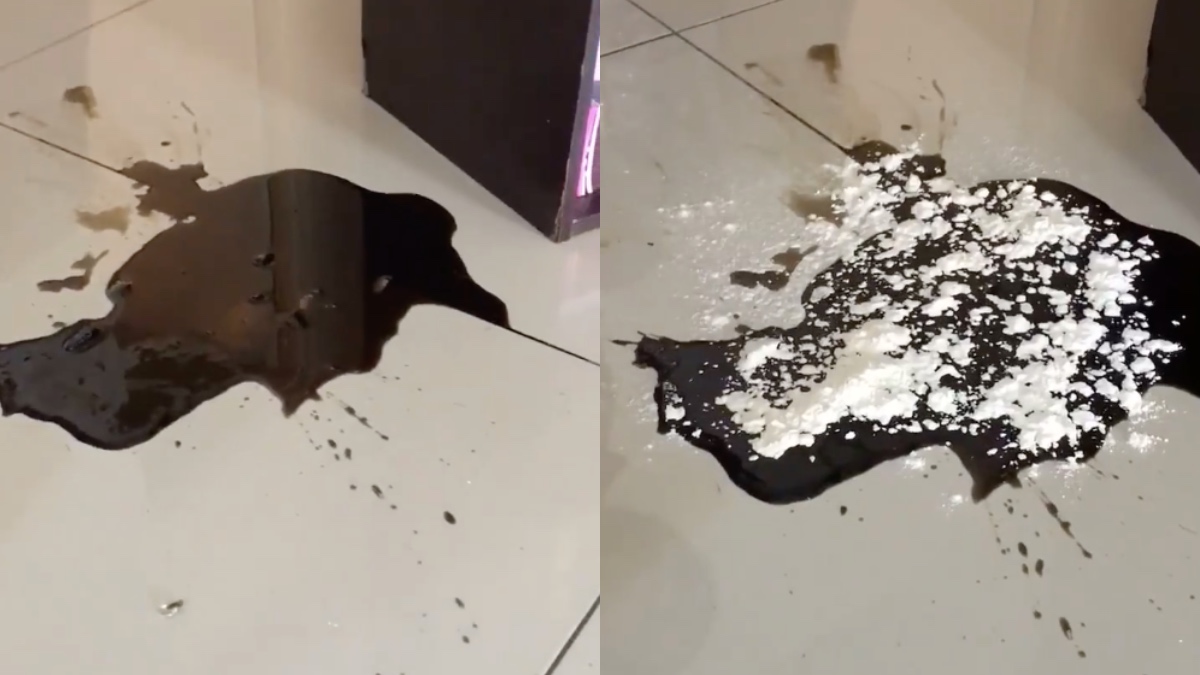 Cara Bersihkan Tumpahan Minyak, Kicap Dan Sos Di Lantai Guna Tepung