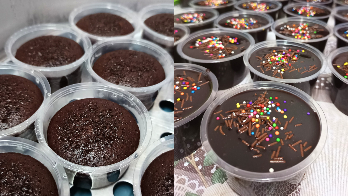 Kek Coklat Mini Kukus Dengan Topping Leleh, Lembut Dan Cair Di Mulut