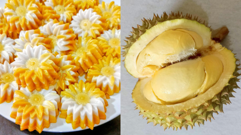 Kuih Lapis Durian Yang Cantik, Setiap Lapisan Lembut & Wangi