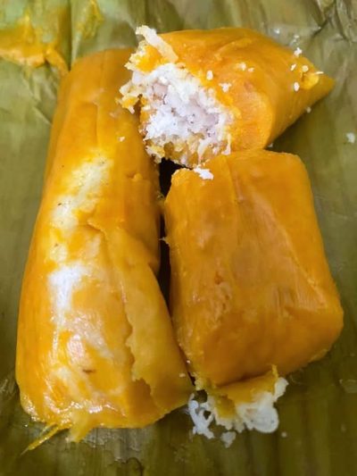 Resepi Lepat Labu Lemak Manis & Harum Daun Pisang, Lembut Teramat!