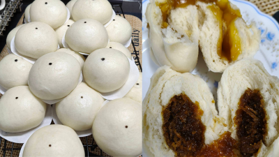 Kuih Pau Gebu & Tak Berkedut, Inti Kelapa Atau Kaya Paling Sedap