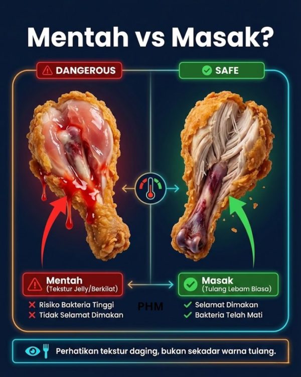 Tulang Ayam Nampak Merah Tak Semestinya Mentah, Ini Cara Nak Tahu