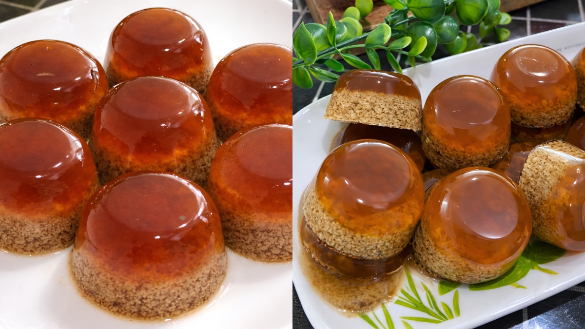 Resepi Puding Gula Merah Berlumut Sedap & Comel Untuk Buka Puasa