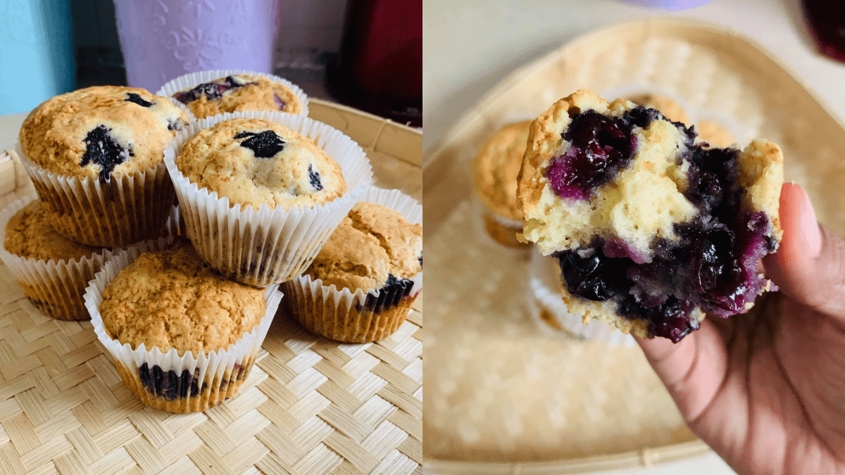 Blueberry Muffin Yang Gebu Gebas, Puas Hati Makan Sebab 'Penuh' Inti!